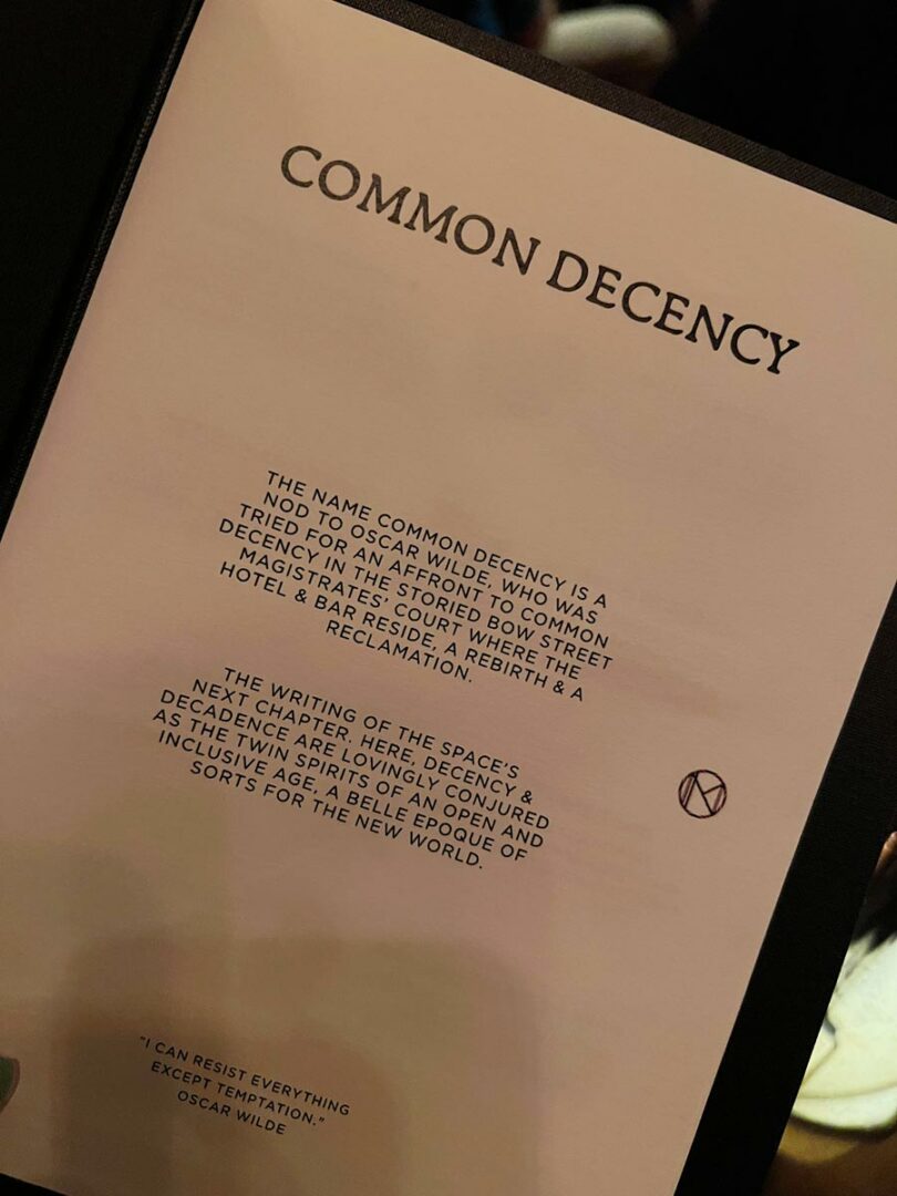 Drinking At: Common Decency at The Nomad Hotel - The Full Review